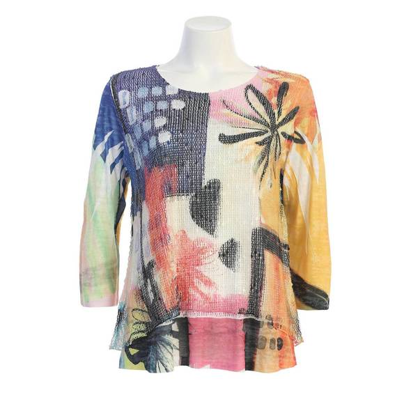 Jess & Jane | Tops | New Jess Jane Womens Provence Boucle Mesh Top In ...